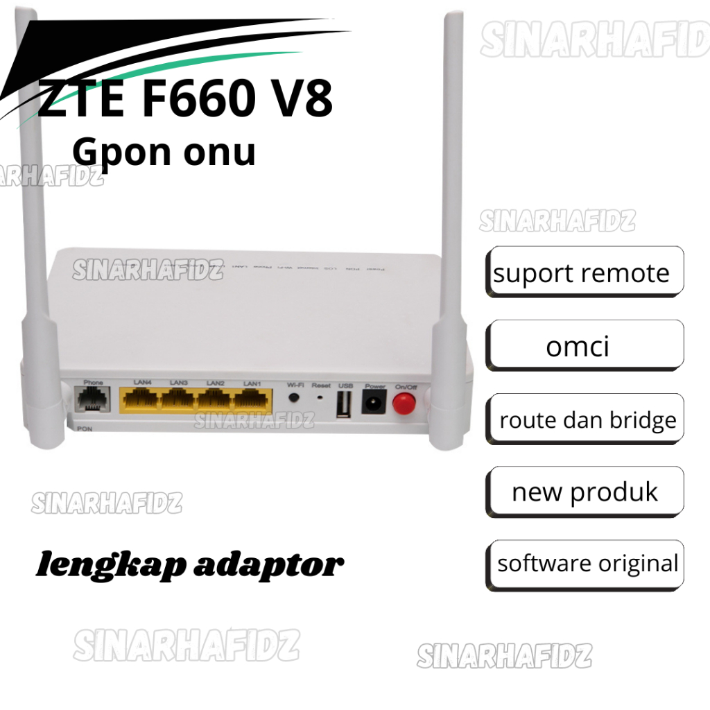 Zte F660 V8 GPON ONU ONT 1GE+3FE+1POTS+WIFI ROUTER 2 antennas | Shopee ...