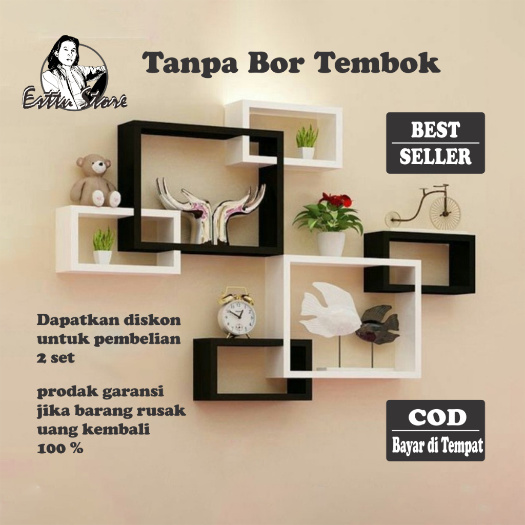 HIASAN DINDING Minimalist WALL SHELVES - Wall decorations, wall shelves ...