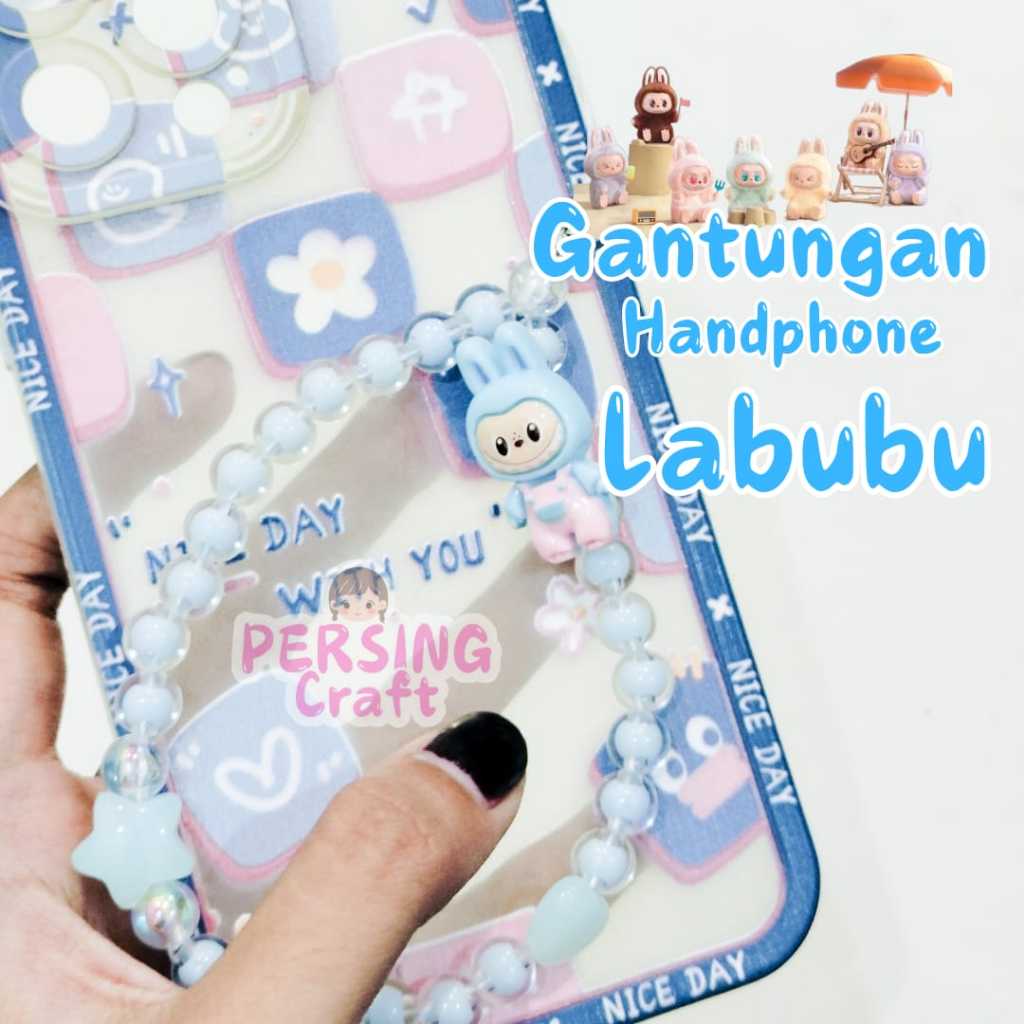 HP GANTUNGAN Labubu Phone Strap with Cute Love Butterfly Characters ...