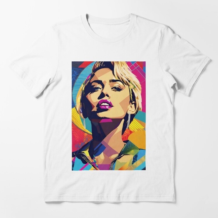 Kaos Polos Miley Cyrus Essential | Shopee Singapore