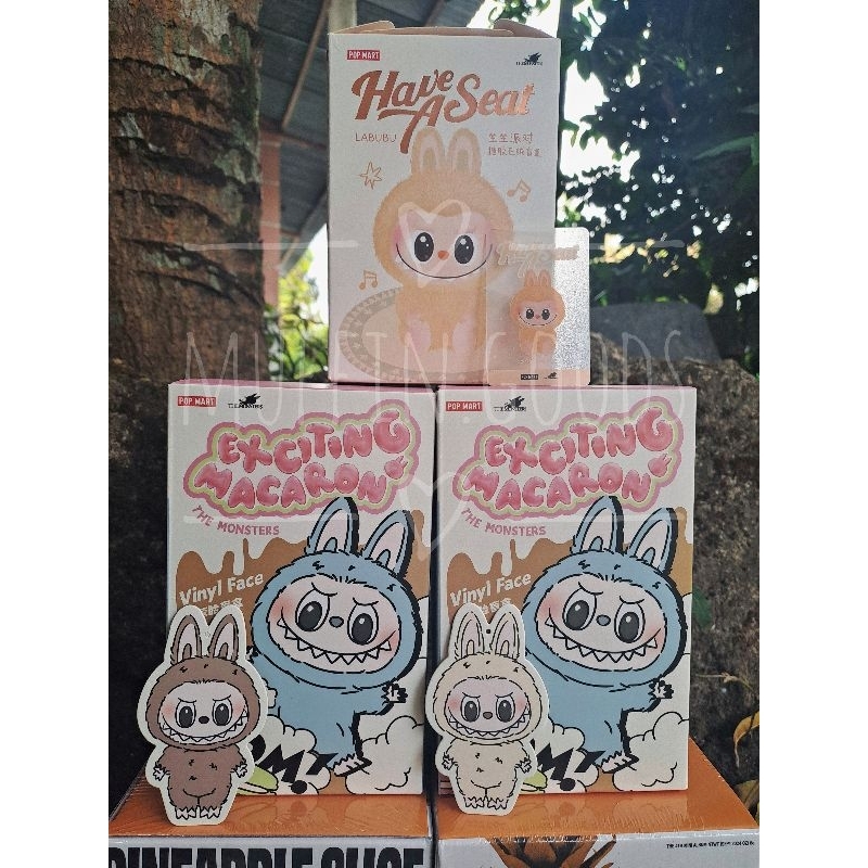 Popmart Original LABUBU Exciting Macaron v1 & Have A Seat V2 Toffee ...