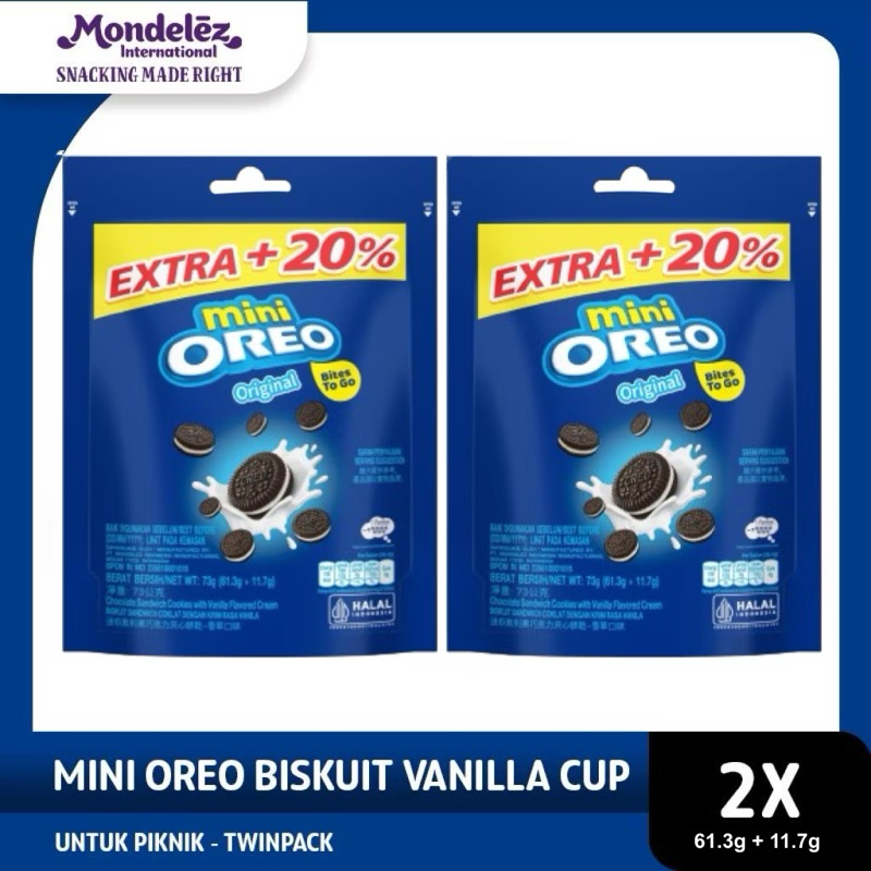 Mini Oreo Vanilla Biscuits 61.3g for Picnics, Oreo Sandwich Wafers for ...