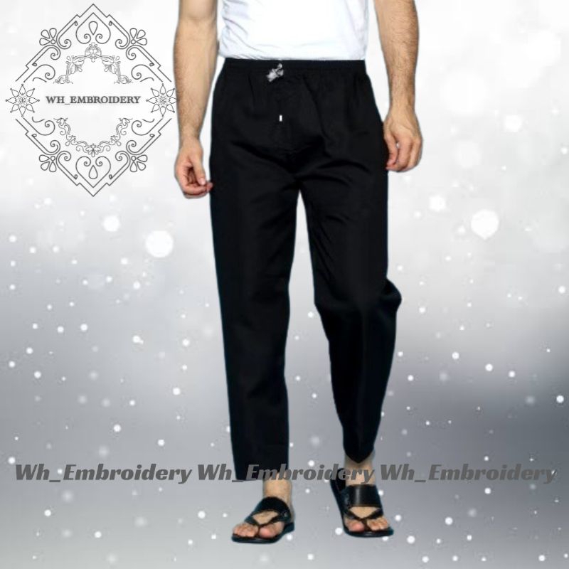 PUTIH HITAM Men's Black and White Sirwal Pangsi Pants Hajj Umrah ...