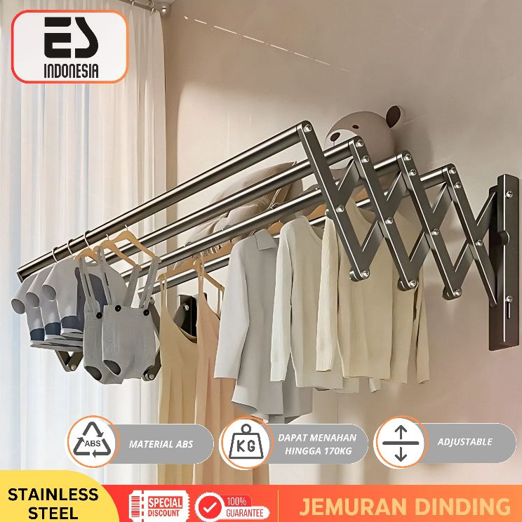 Esindo Folding Wall Mounted Clothesline / Pull - Folding Wet Clothes ...