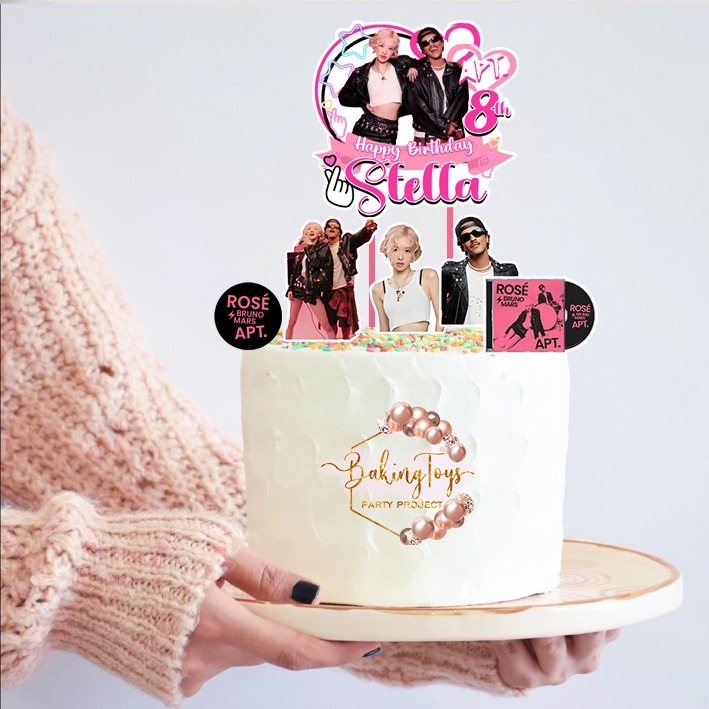 Rose Bruno Mars APT - Birthday Cake Topper / Birthday Cake Decoration ...