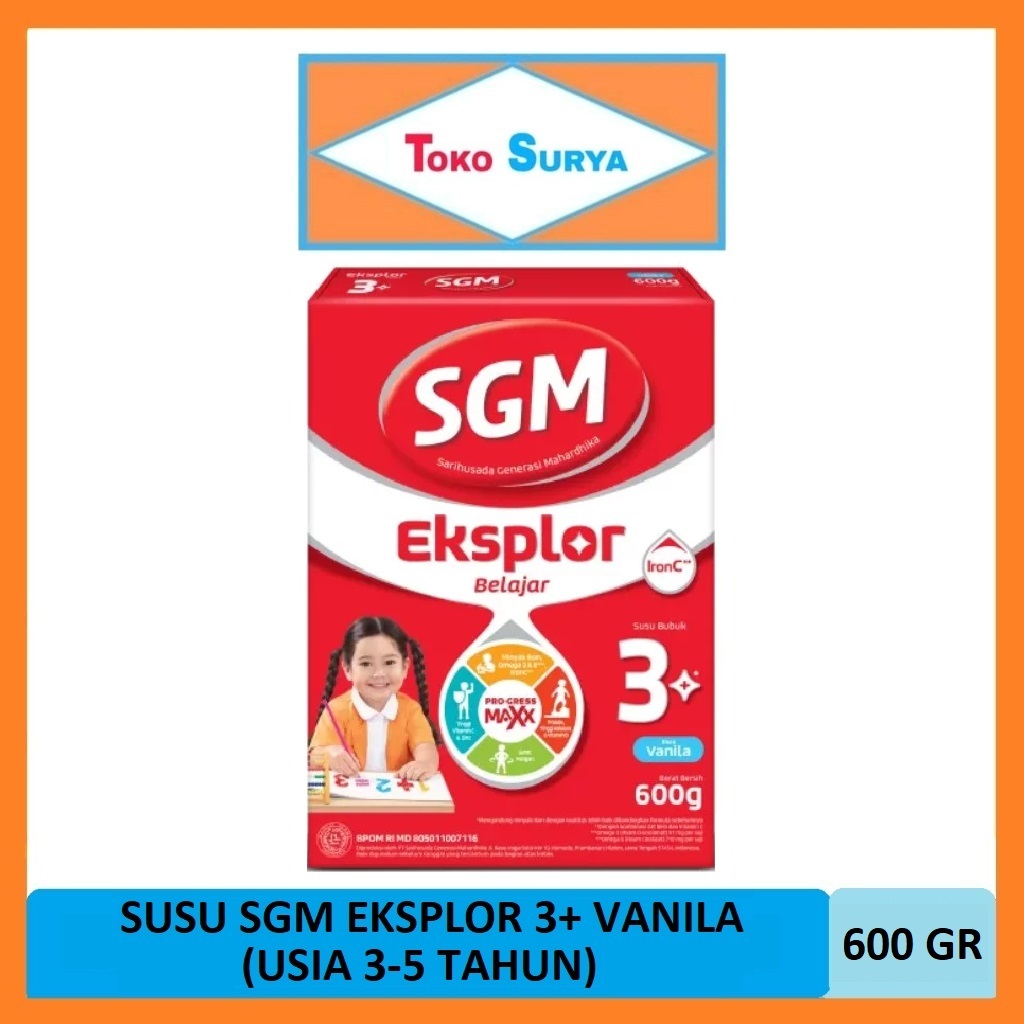 SGM Eksplor 3+ Vanilla Age 3-5 Years Children's Growth Milk Powder 600 ...