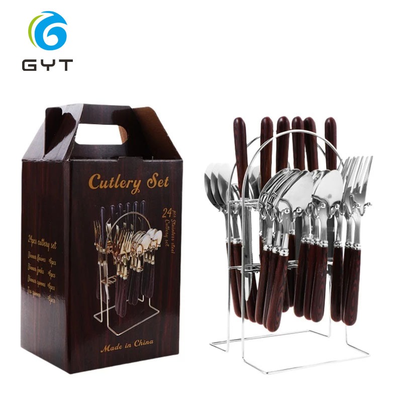 Gyt【24pcs】 Cutlery Spoon Set Sultan Dinner Spoon Set of 24 Sets Gold ...