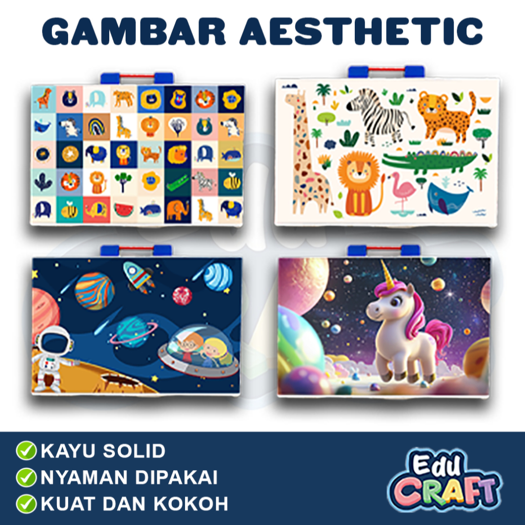 KAYU Cute Character Aesthetic Wooden Children's Folding Study Table ...