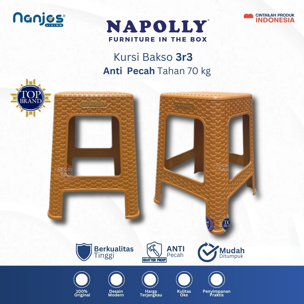 Napolly Rattan Chair Napolly Plastic Bench/ Meatball Chair/ 100% ...