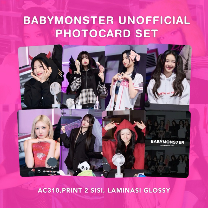 [PART 2] [Set] BABYMONSTER BAEMON 'DRIP' ERA Unofficial Photocard Set Ahyeon Ruka Asa Pharita ...