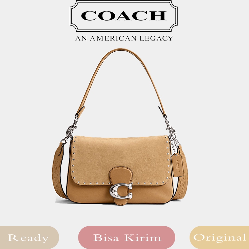 Coach Soft Tabby Shoulder Bag With Rivets And Tooling | Shopee Singapore