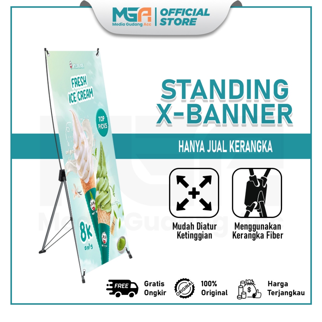 X Banner / Tripod Stand Banner / Poster Standing Banner Frame 60x160 cm ...