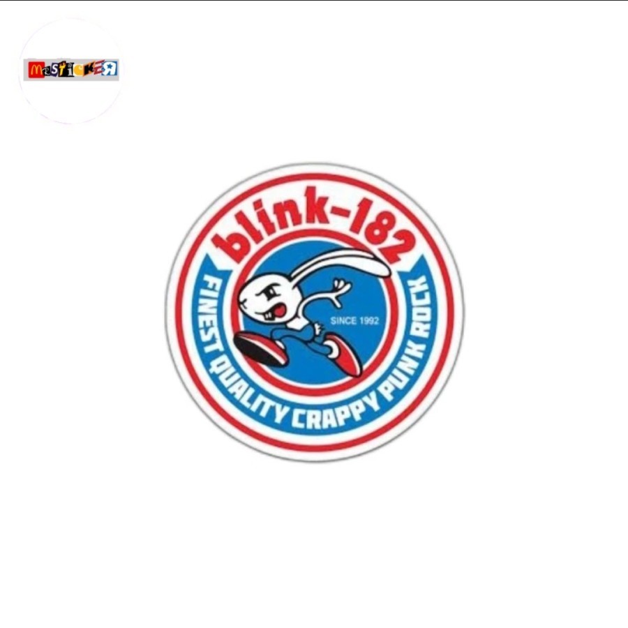 Blink 182 bunny band sticker rounded logo pop punk rock melody sticker ...
