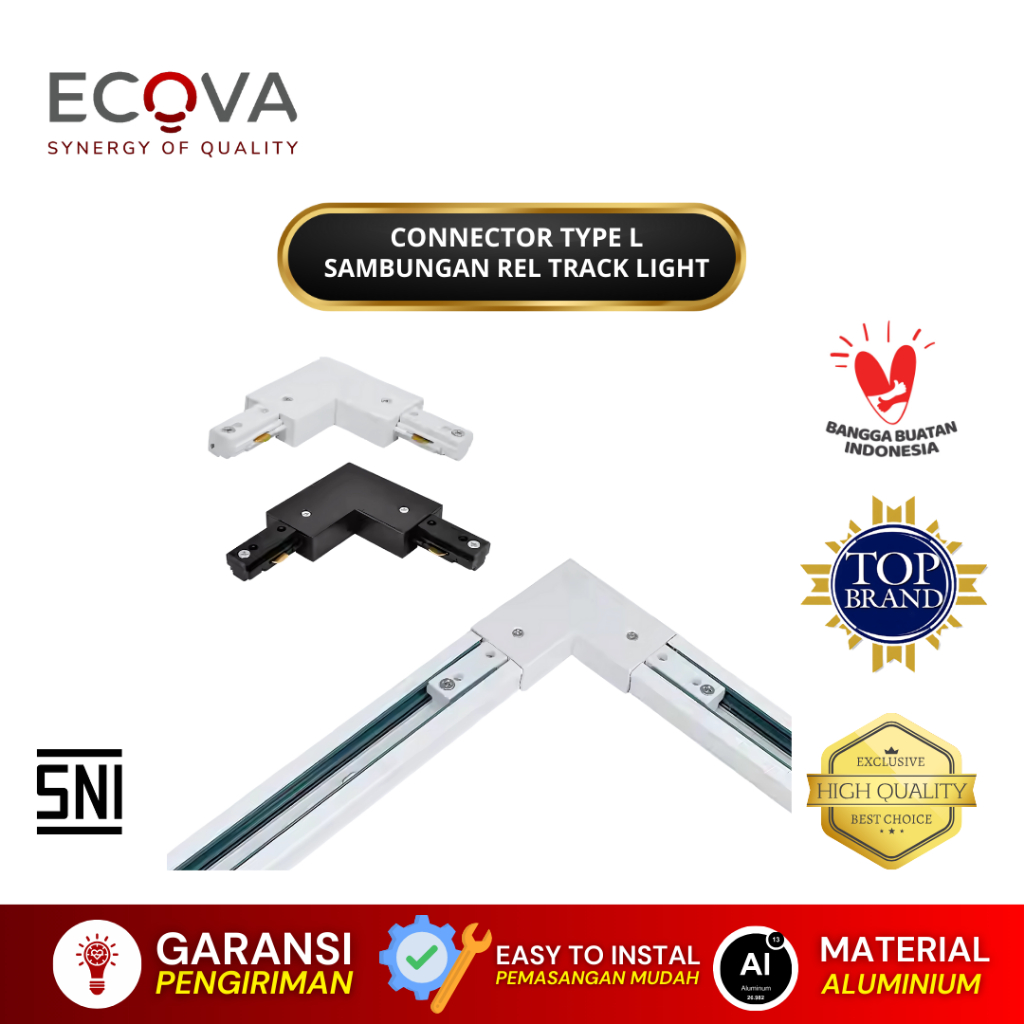 Ecova - Track Light Rail Connector Connection L Type Spotlight LED ...