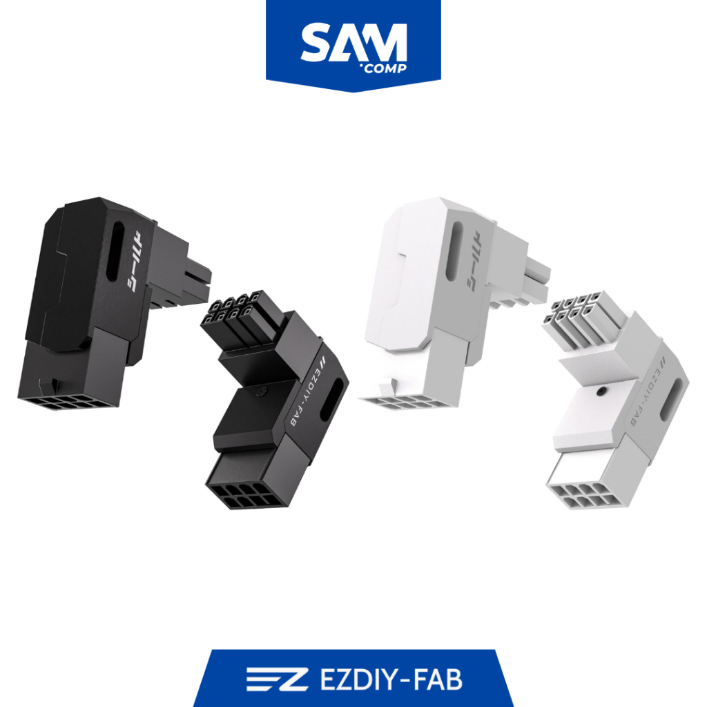 EZDIY-FAB Shield Series 8-Pin PCIe GPU Power Adapter,90-Degree Angled ...