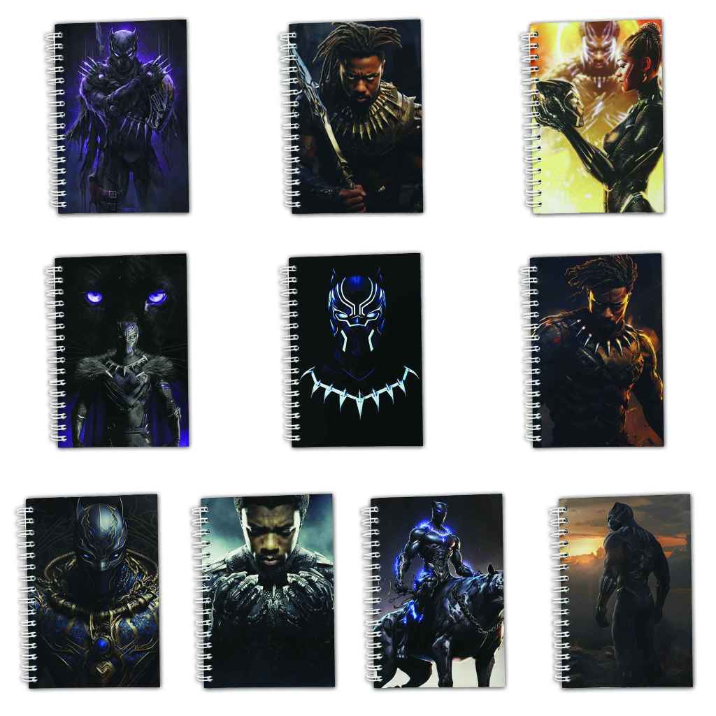 Spiral Large Note Book (10 cm X 14 cm) Black Panther Edition 1 / Custom ...