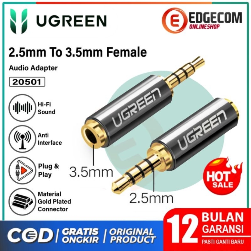 Ugreen Audio Jack Connector 2.5mm male to 3.5mm female / 3.5mm male to 2.5mm female TRRS Plug ...