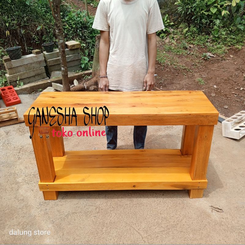 KAYU 2 tier wooden table/stove table/aquarium table/consul table/table ...