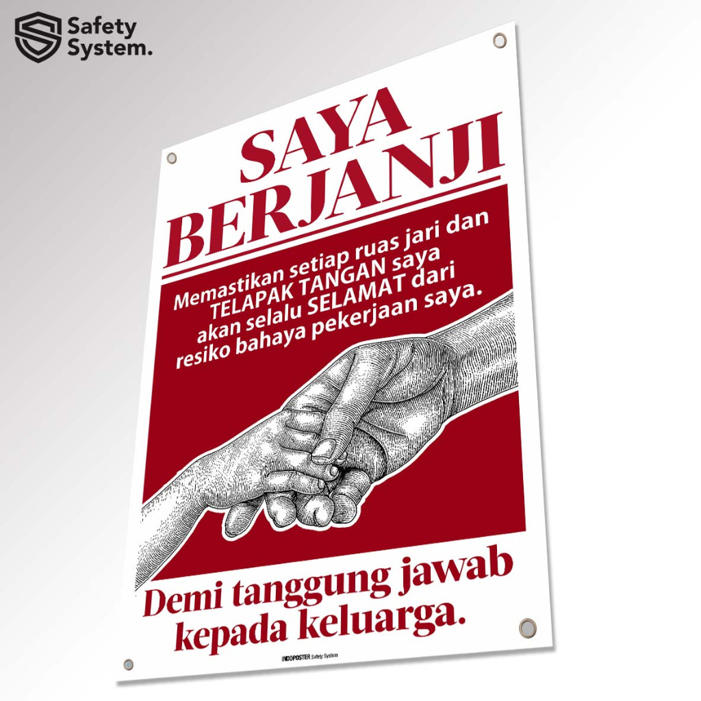 SAYA I Promised Sign Hand Safety K3 Work Safety Banner | Shopee Singapore