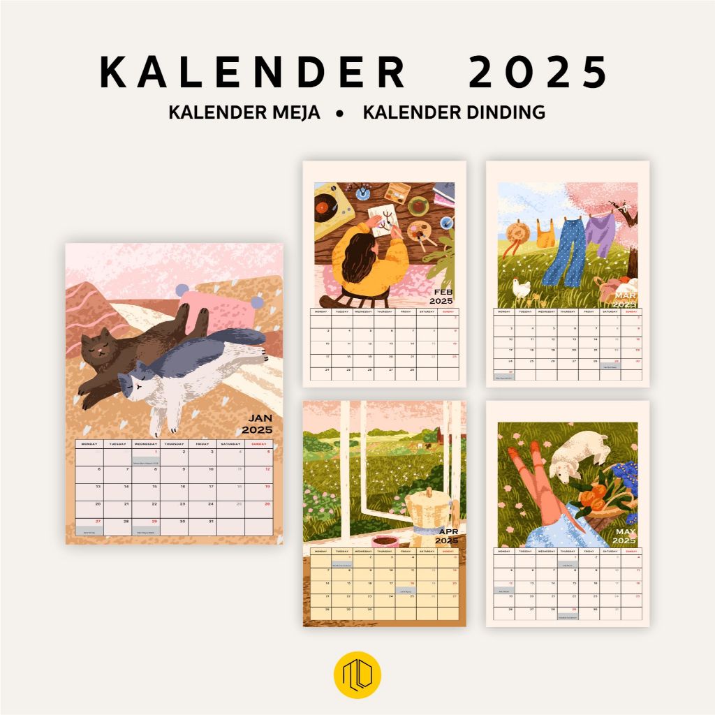 2025 Aesthetic Picnic Theme Calendar / 2025 Calendar / Desk Calendar ...