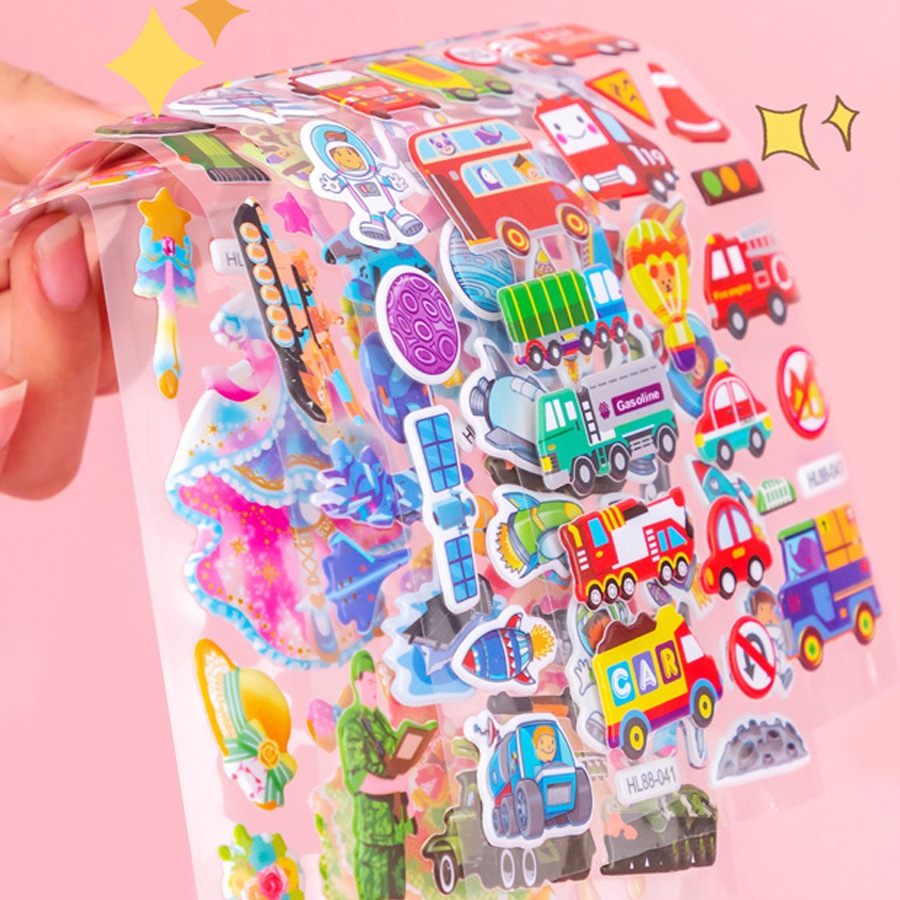 Embossed 3d Kids Sticker Toys | Girls Sticker | Boys Stickers | Random ...