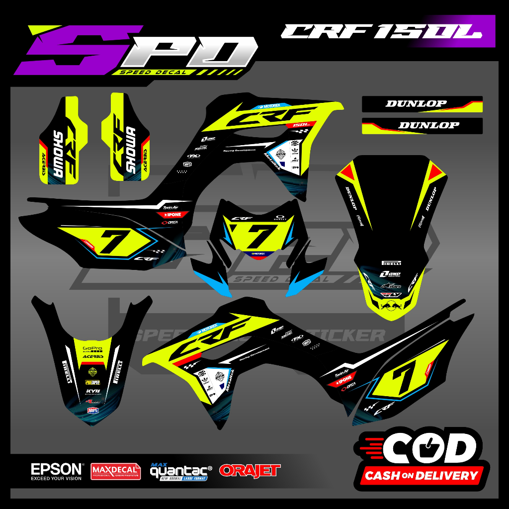 Crf 150l full body custom design decal - honda crf custom decal ...