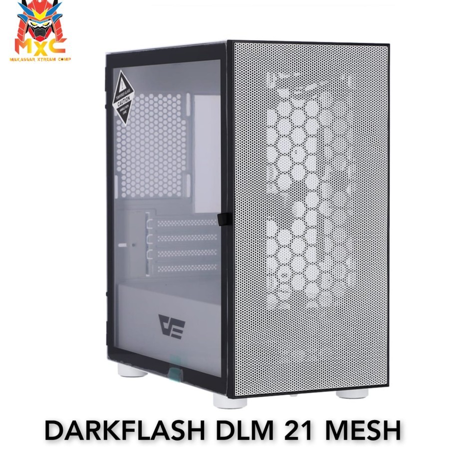 DarkFlash Gaming PC Casing DLM21 MESH M-ATX PC Casing [No Fan] White ...