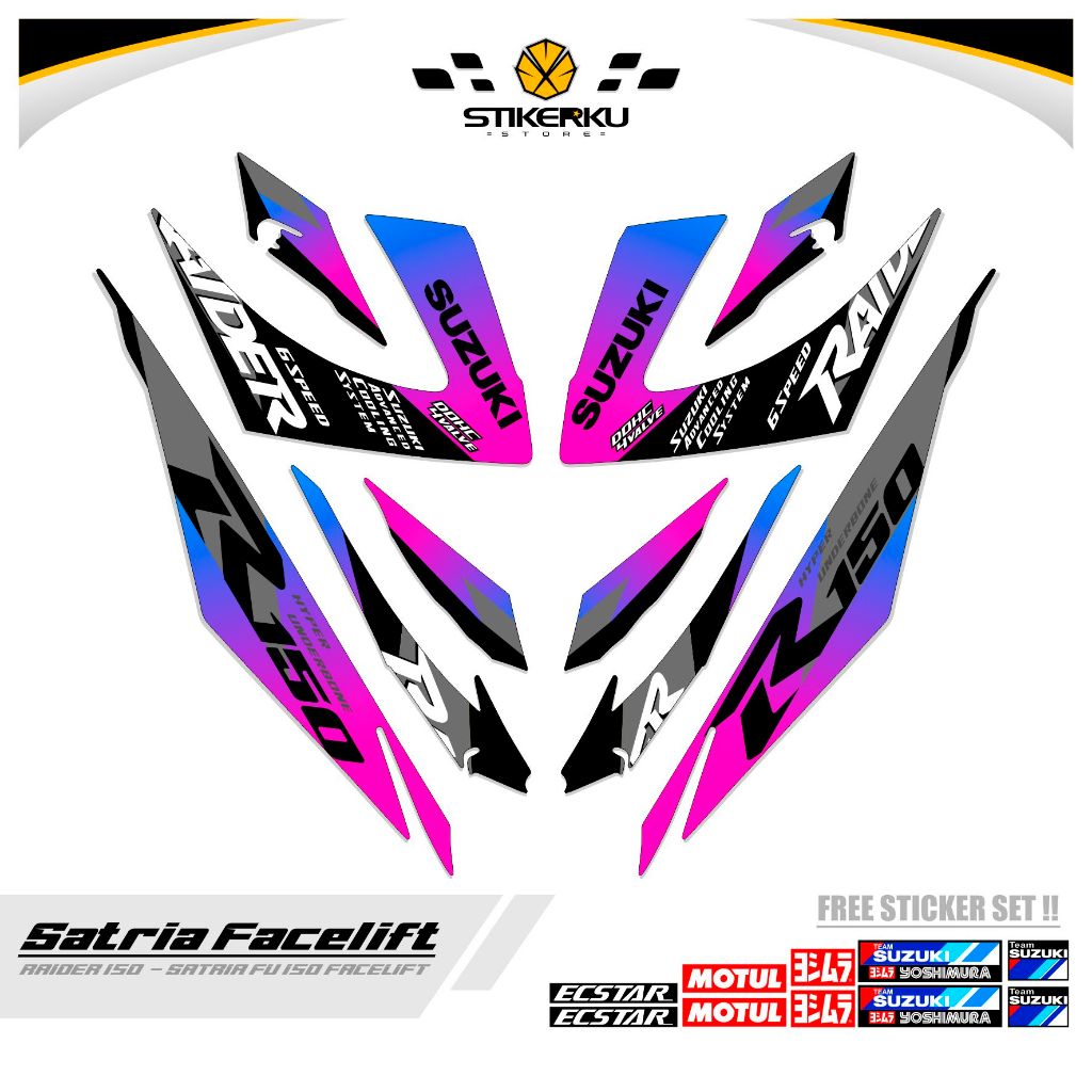 FACELIFT SATRIA STICKER / MTF 6 / SATRIA F 150 NEW STRIPING / SETIKER ...