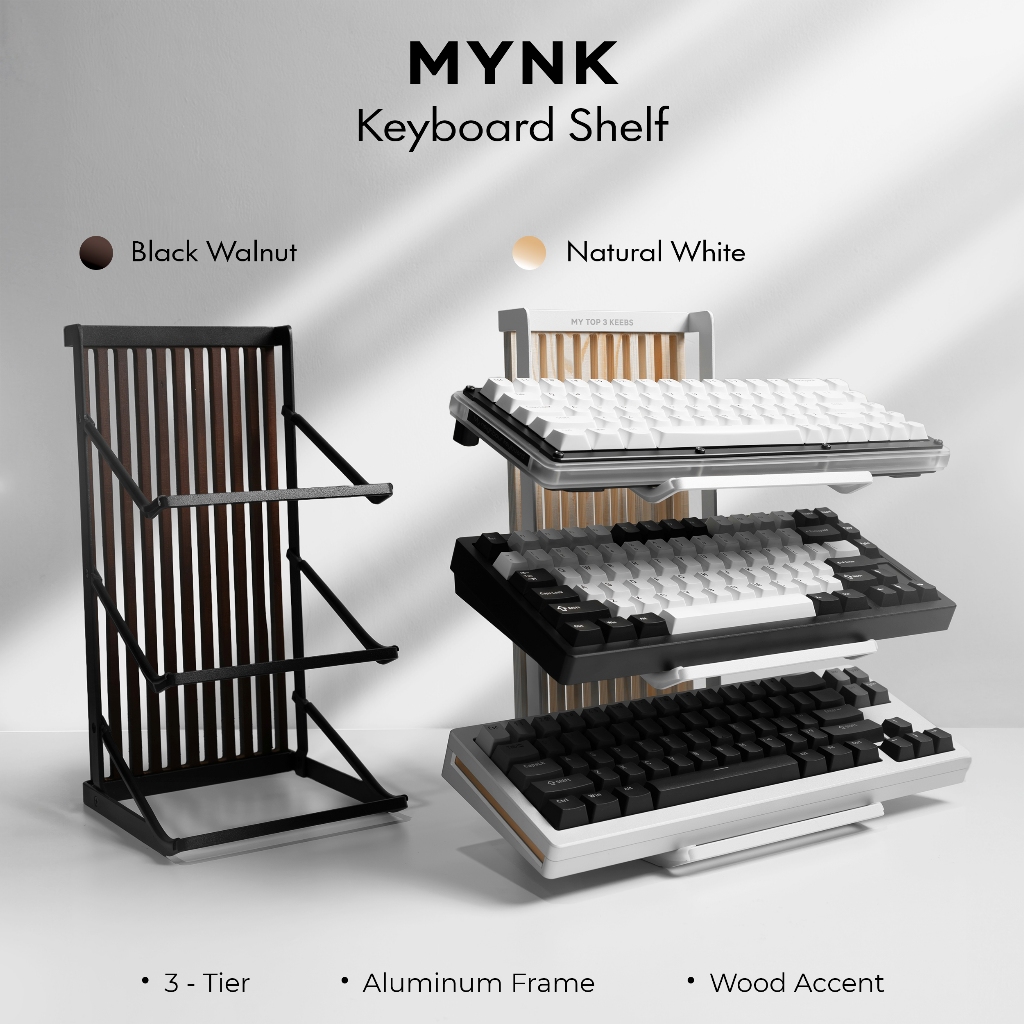 MYNK Keyboard Shelf 3 Tier Keyboard Display Stand Keyboard Tray ...
