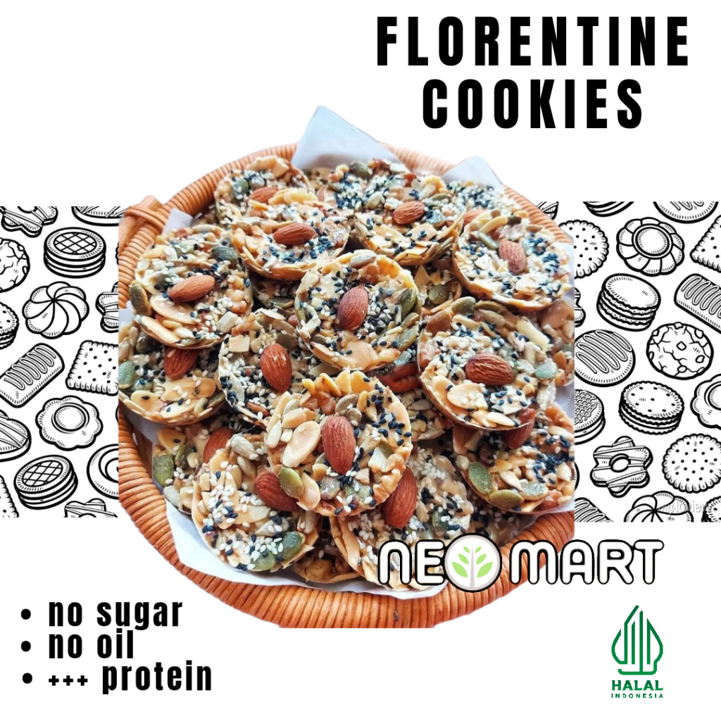 HITAM PUTIH Florentine Cookies Almond/Diet Snack/Healthy Snack/ting ...