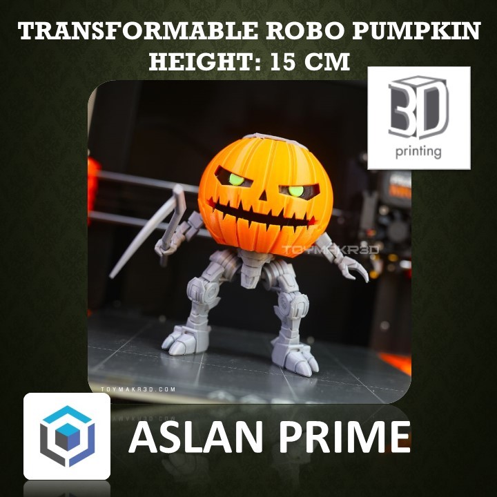 Transformable ROBO PUMPKIN ARTICULATED ACTION FIGURE 3D Print ...