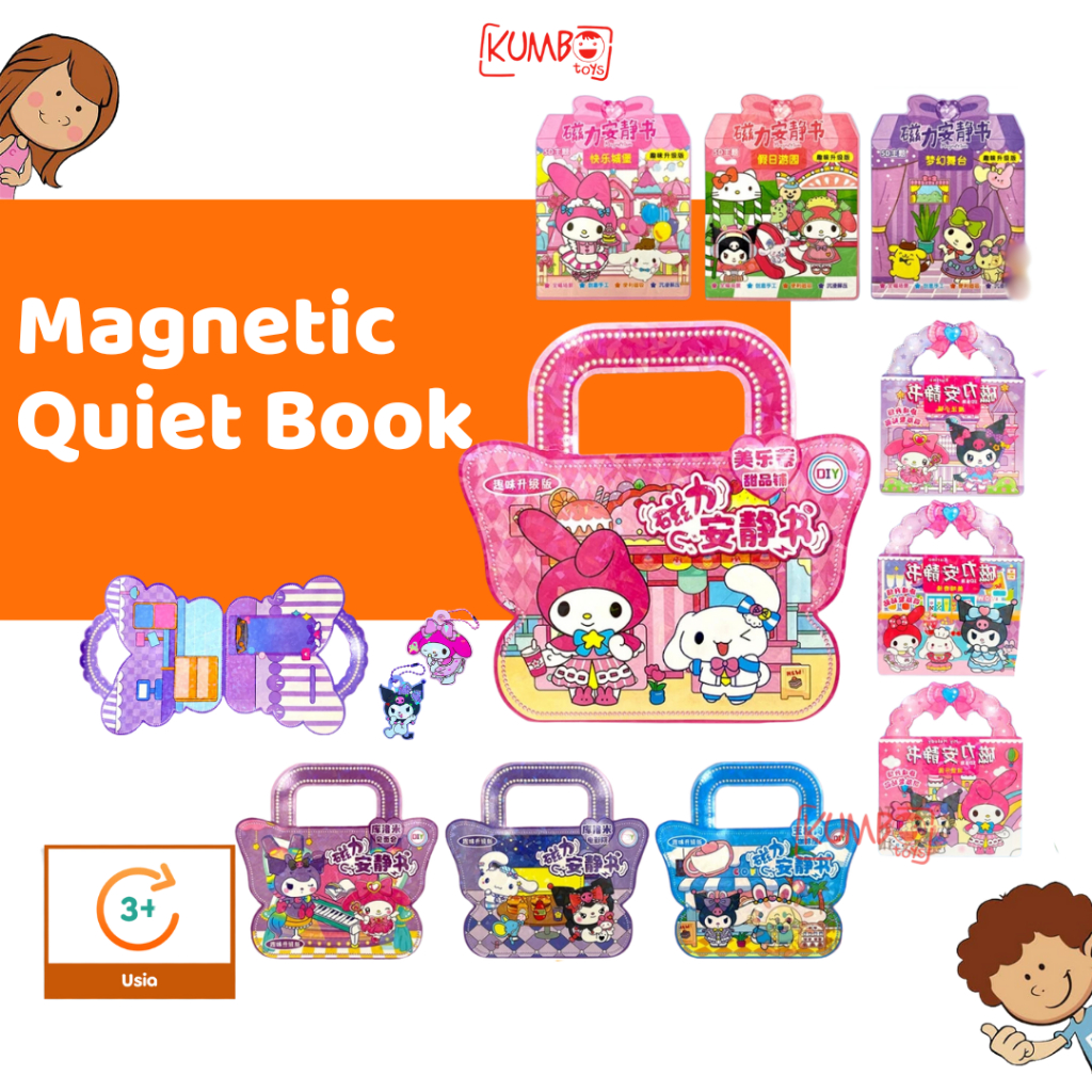Educational Toy Magnetic Quiet Book Mix Sanrio Characters Pony Capybara ...