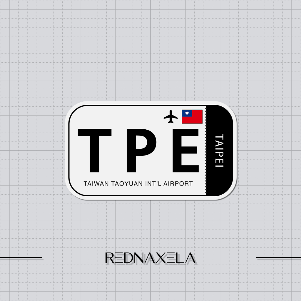 Vinyl Sticker Taiwan Taoyuan International Airport Code TPE Sign ...