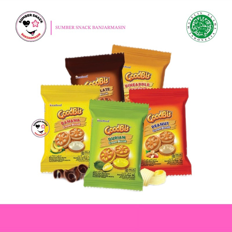 Inafood Goodbis Cream Biscuit (5 Flavor Variants) (94g) | Shopee Singapore