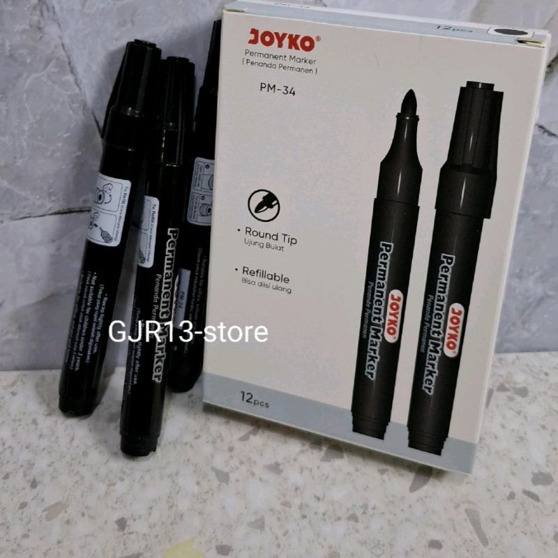 HITAM Joyko black PM-34 permanent marker | Shopee Singapore