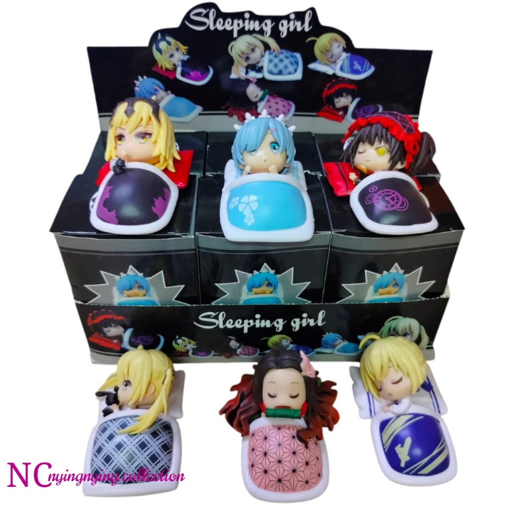 Figure Blind box Anime Waifu Kawaii sleep Nezuko Rem set 6pcs | Shopee ...