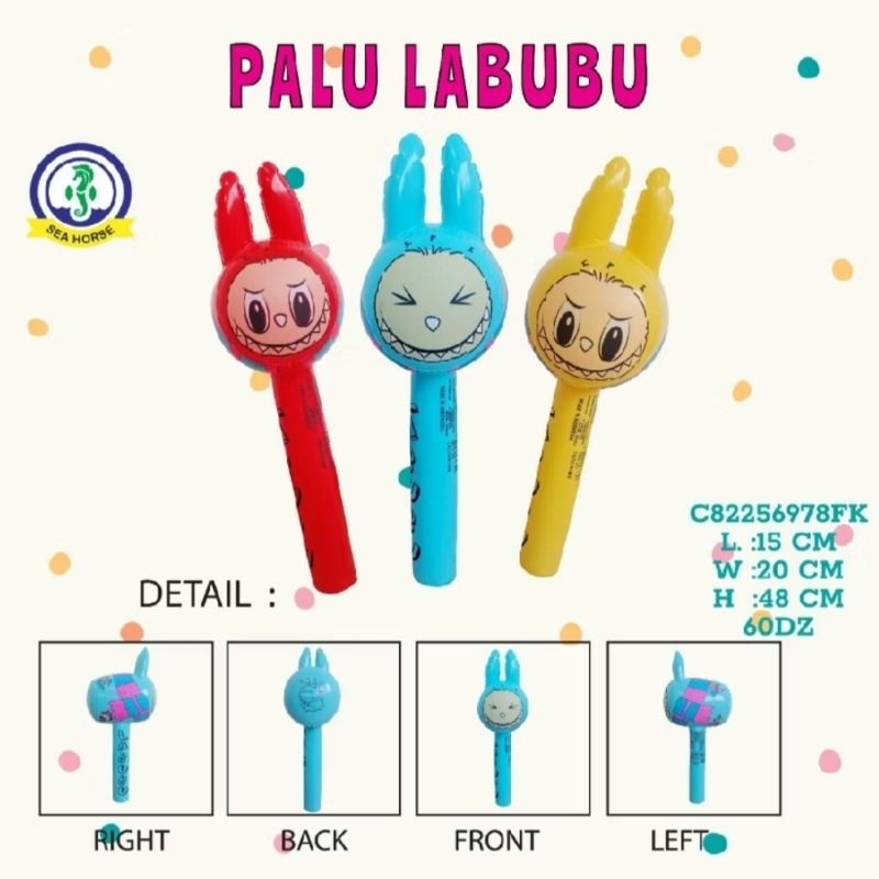 Labubu Monster Head Hammer Viral Air Balloon Hammer Inflatable Toy ...