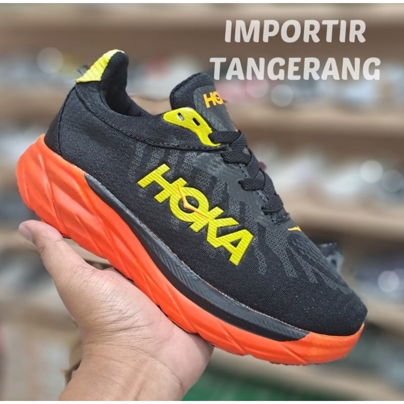 Hoka Men's Shoes Black Orange Hoka Runing Atr7 Hokka Running 38-43 | Shopee Singapore