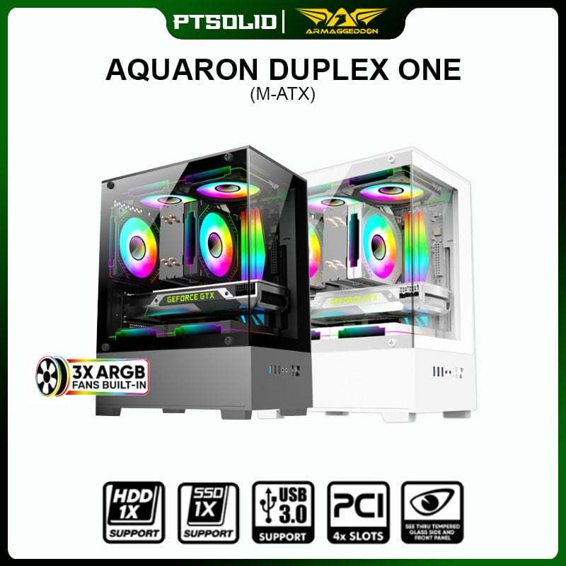 Gaming Case Assembled Armaggeddon Aquaron Duplex One m-Atx Includes ...