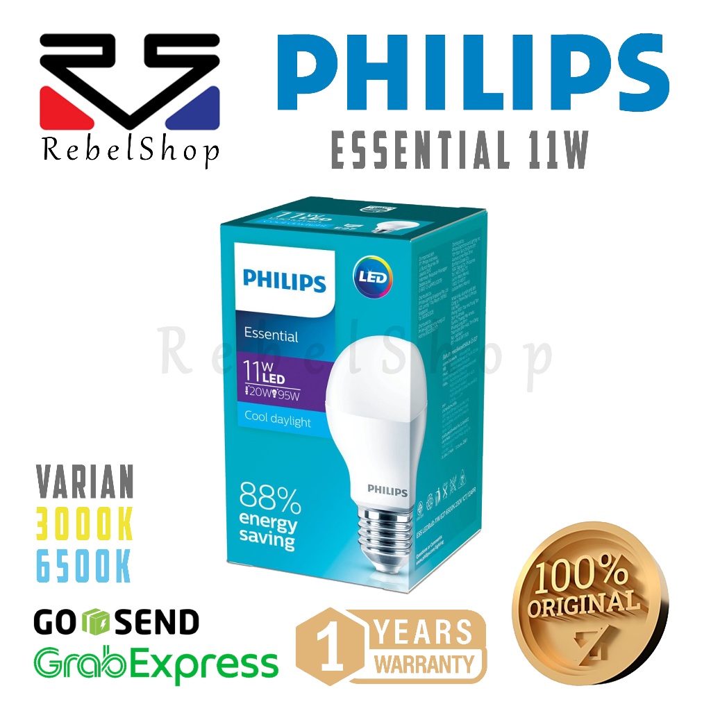 Philips Essential LED Bulb 11 Watt White / Yellow E27 - 11W 11W 11Watt ...