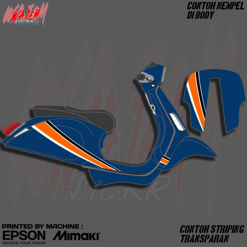 Vespa MATIC SPRINT VESMET TRANSPARENT STRIPING LIVERY MONALISA MODEL ...