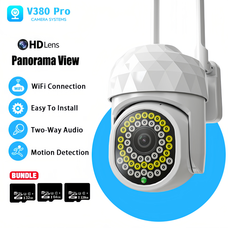 V380 Pro Outdoor CCTV Full View Wireless Monitoring Night Vision ...