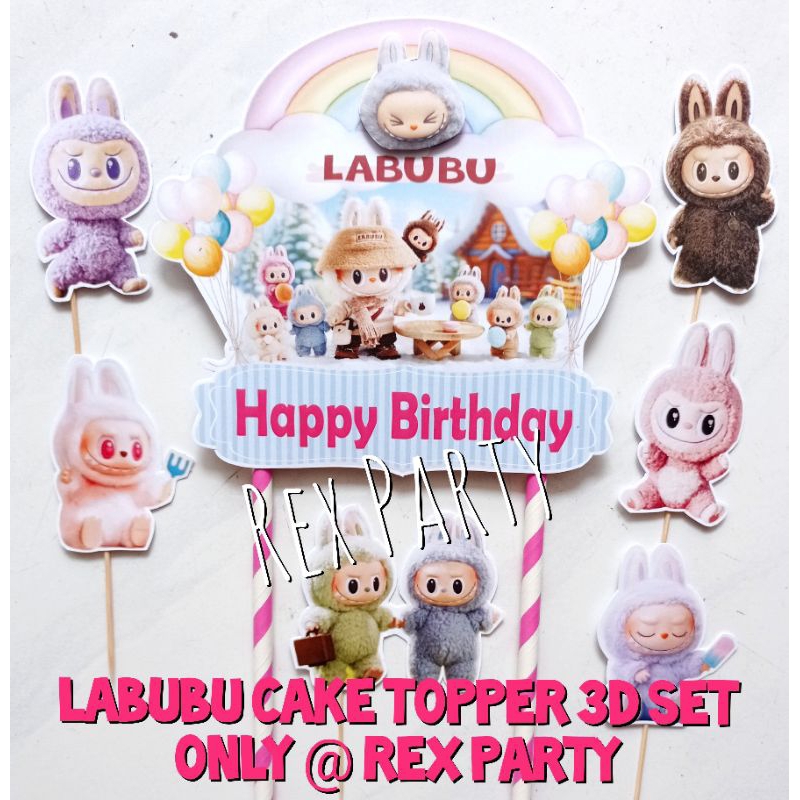 Labubu Cake Topper 3D Set / LABUBU Topper/ LABUBU Cake Topper/ LABUBU ...