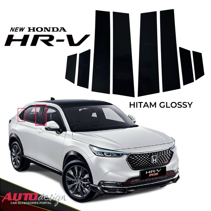 HITAM Garnish Sticker for Honda New HRV 2022-2023 Car Door Pillar Trim ...