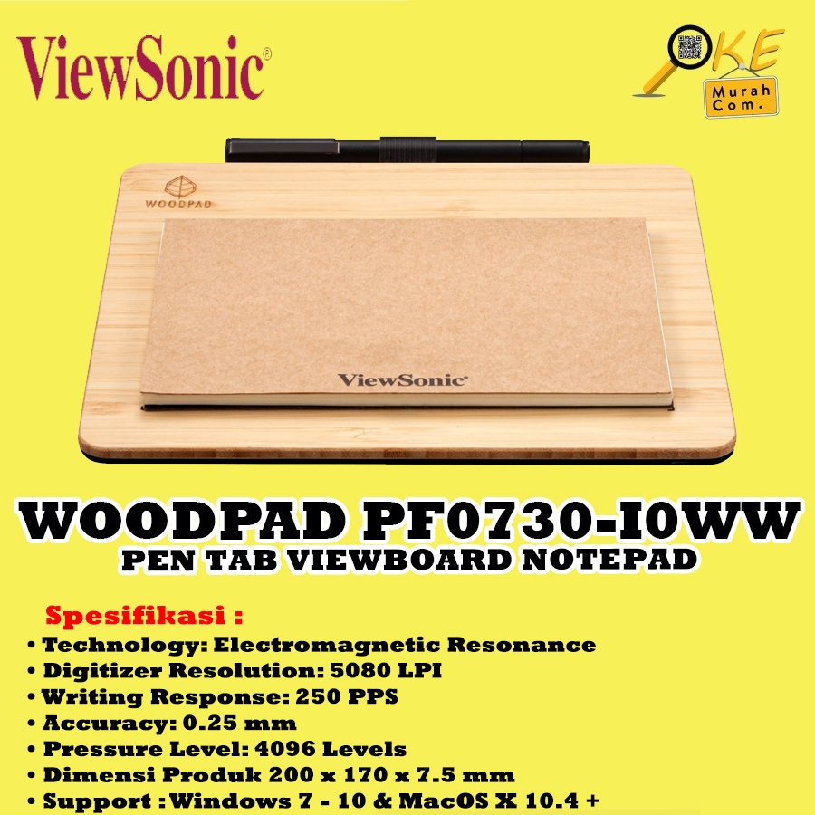 Viewsonic Woodpad PF0730-I0WW 24ZU 7'' Pentab Pen Tab ViewBoard Notepad ...