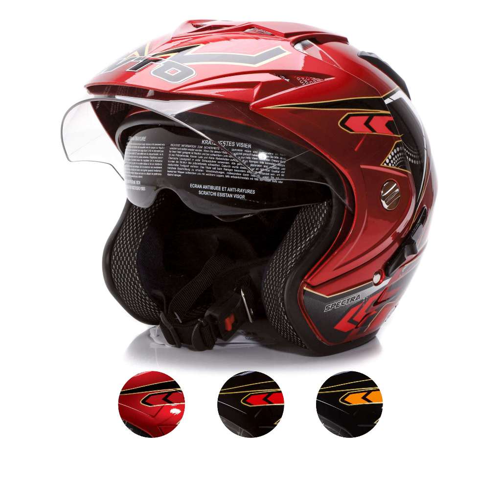 Impressive Spectra Adult Helmet - Double Visor - SNI Half Face | Shopee ...