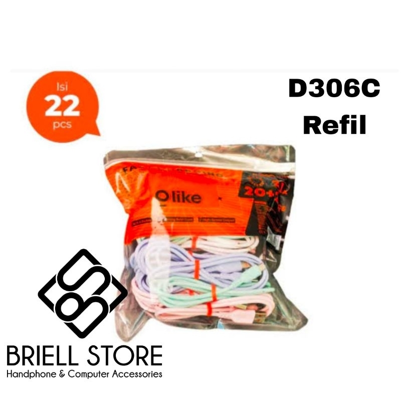 Olike DATA CABLE D306 REFIL TYPE-C (1 POUCH CONTAINS 22 PCS) FAST ...