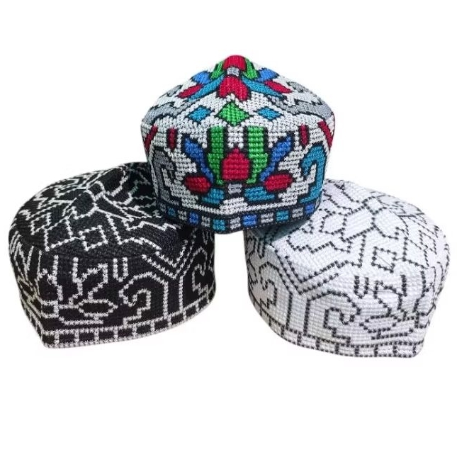 Abad ISLAMIC EMBROIDERED Pakistan Peci, Pakistani Embroidered Skullcap ...