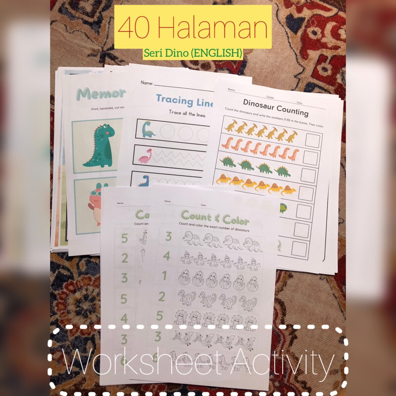 Dino Series Activity Worksheet (English) | Shopee Singapore