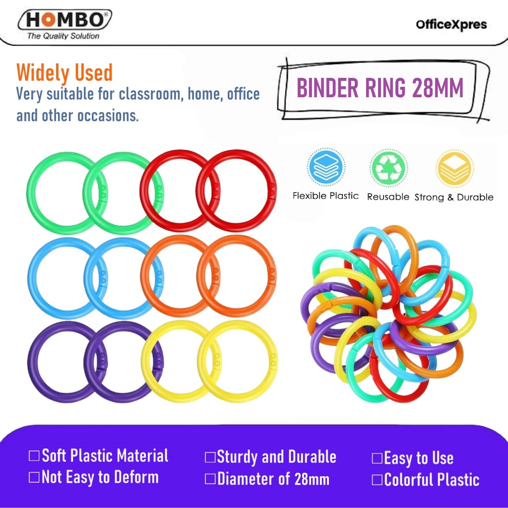 (20 PCS) Binder Rings Plastic 28mm / Plastic Binding O Ring 28mm / Ring ...